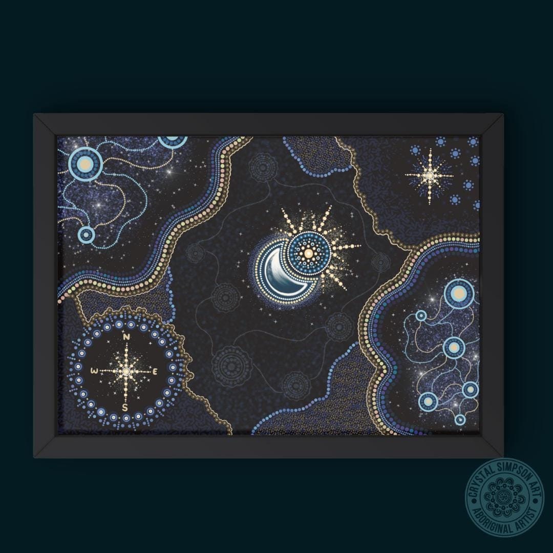 Spirit of the Night - Aboriginal Australian Artwork Print - Midnight ...