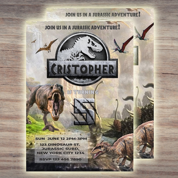 Jurassic World Invitations - Etsy