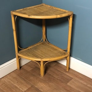 Vintage Bamboo Corner Shelf - Etsy UK