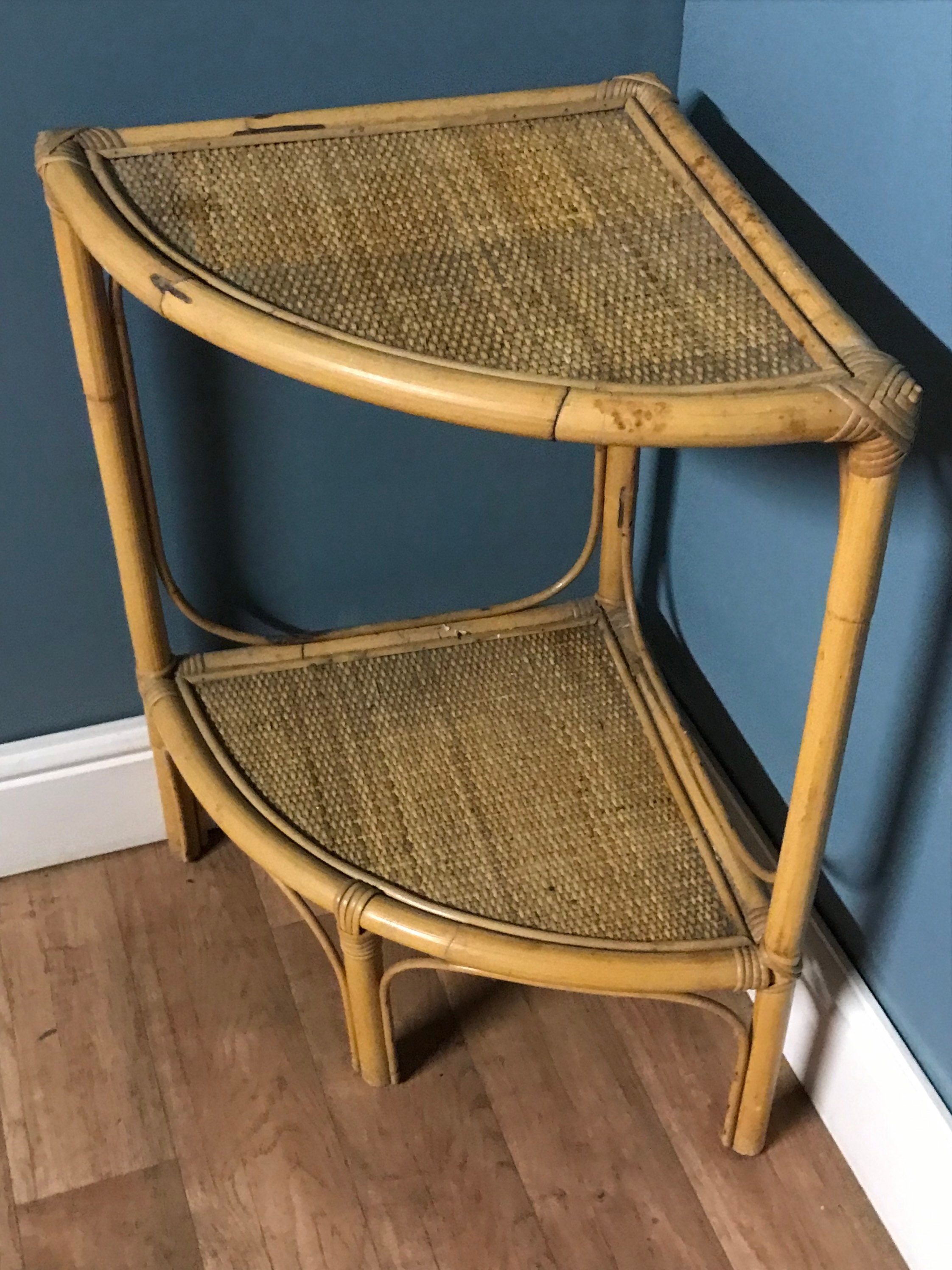 Vintage Bamboo Corner Shelf - Etsy UK