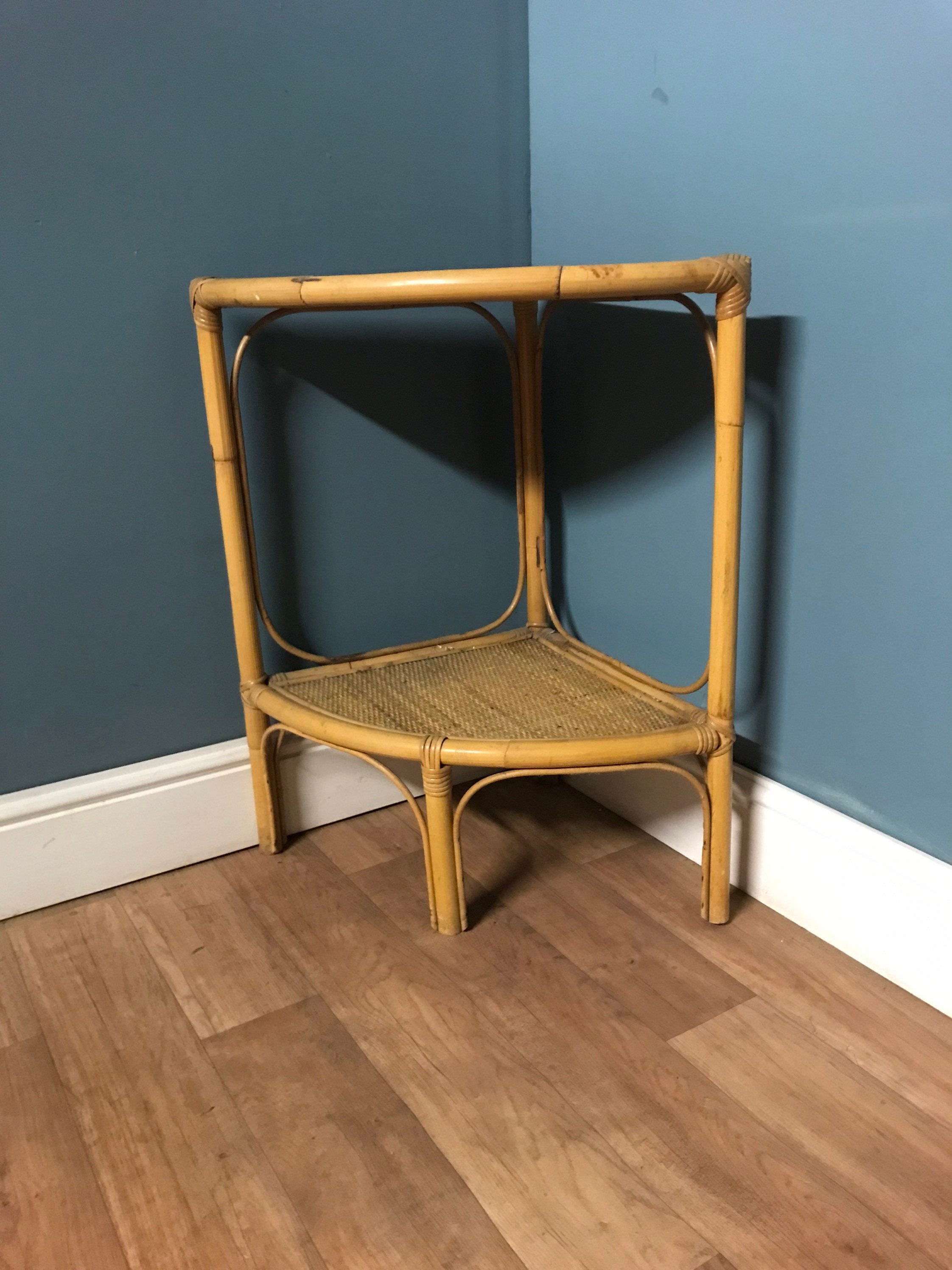 Vintage Bamboo Corner Shelf - Etsy UK
