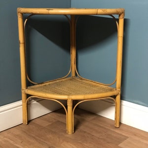 Vintage Bamboo Corner Shelf - Etsy UK