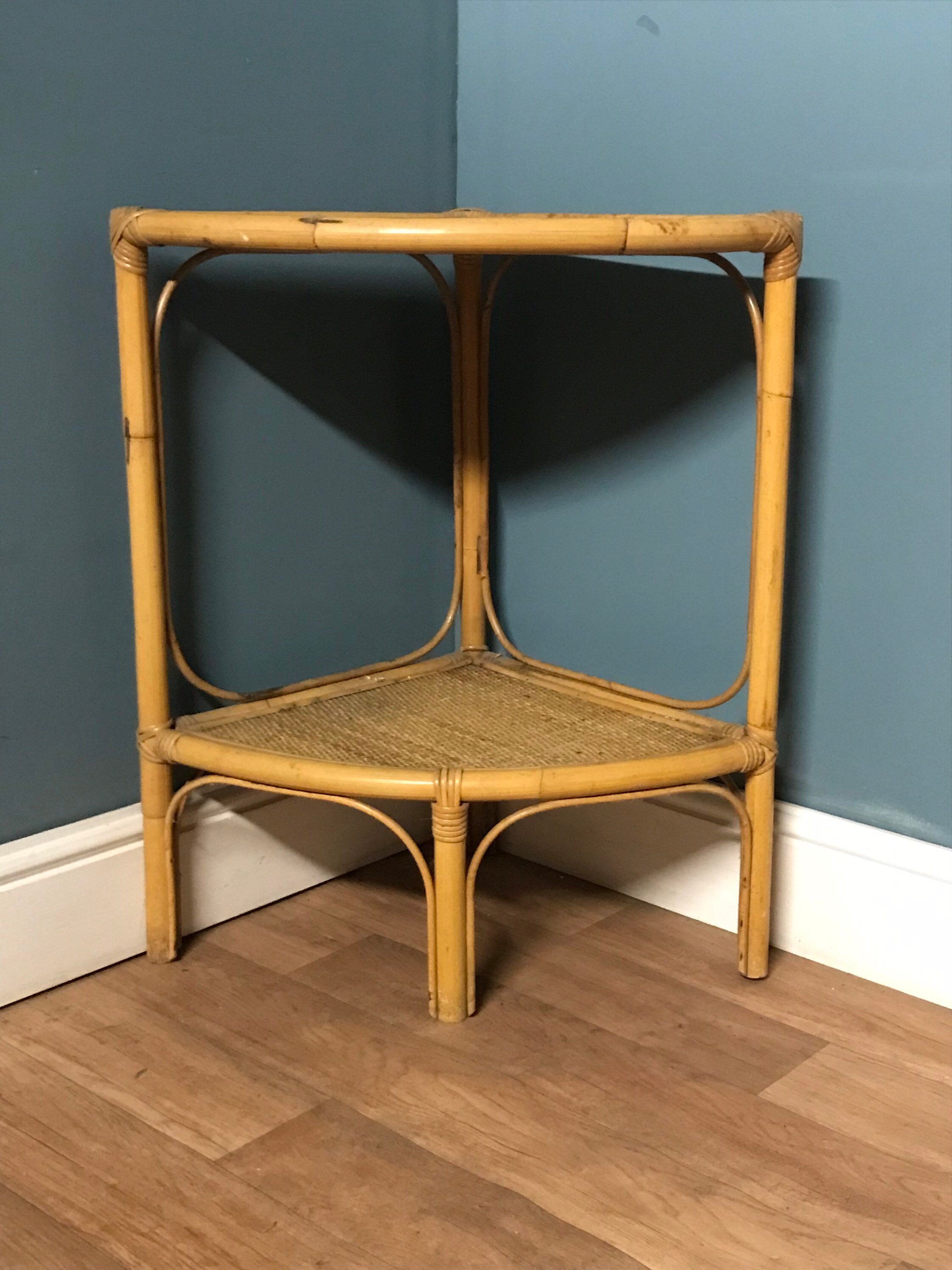 Vintage Bamboo Corner Shelf - Etsy UK