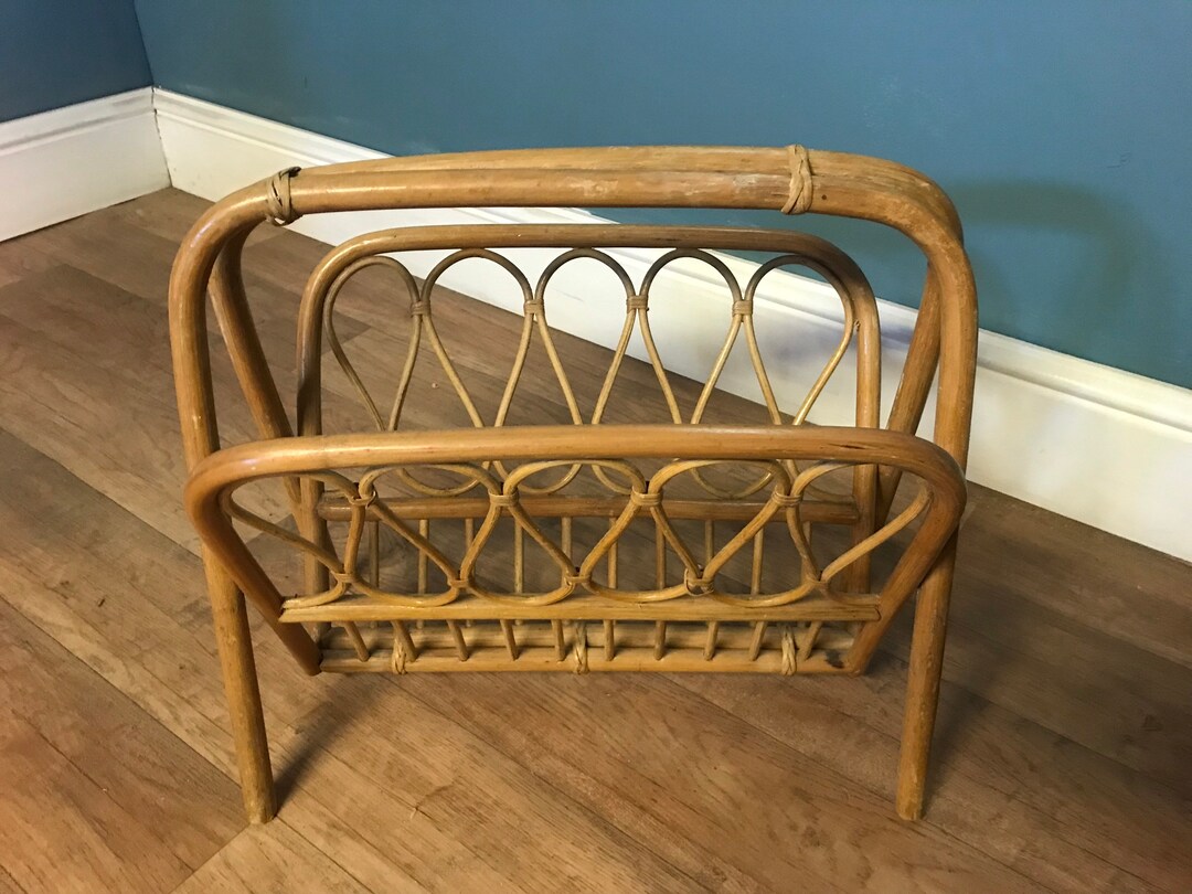 Bamboo Cane Magazine Rack - Etsy
