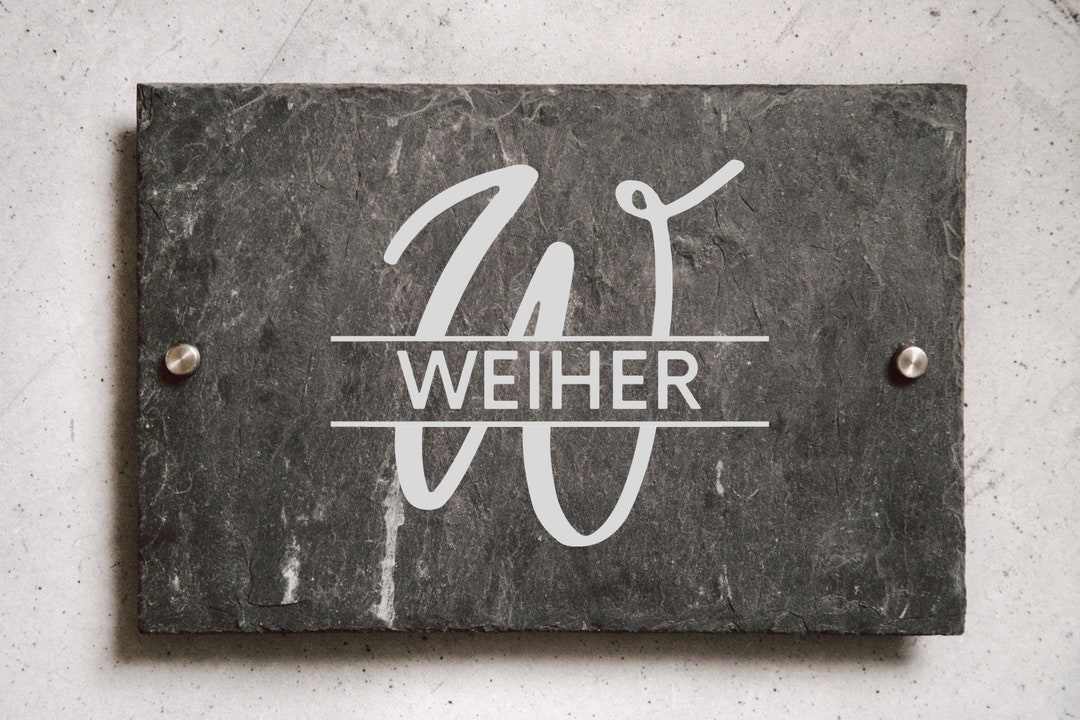 Name Plate Front Door Slate, Door Sign Initial, Housewarming Gift ...