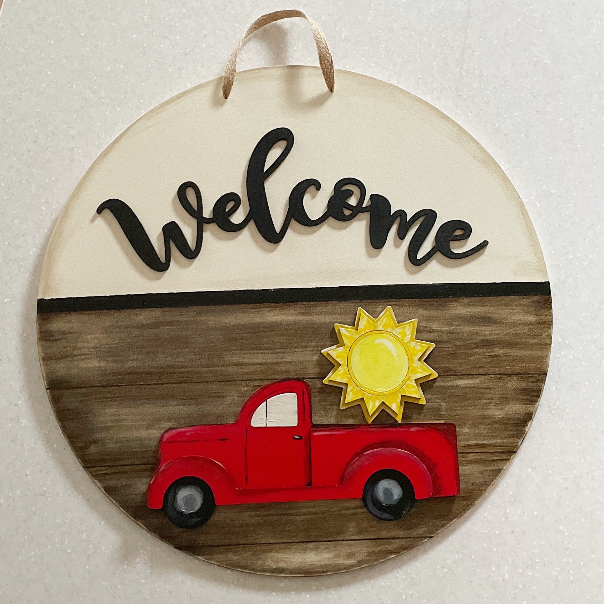 Large Welcome Red Pickup Truck Wood Sign 8 Interchangeable - Etsy