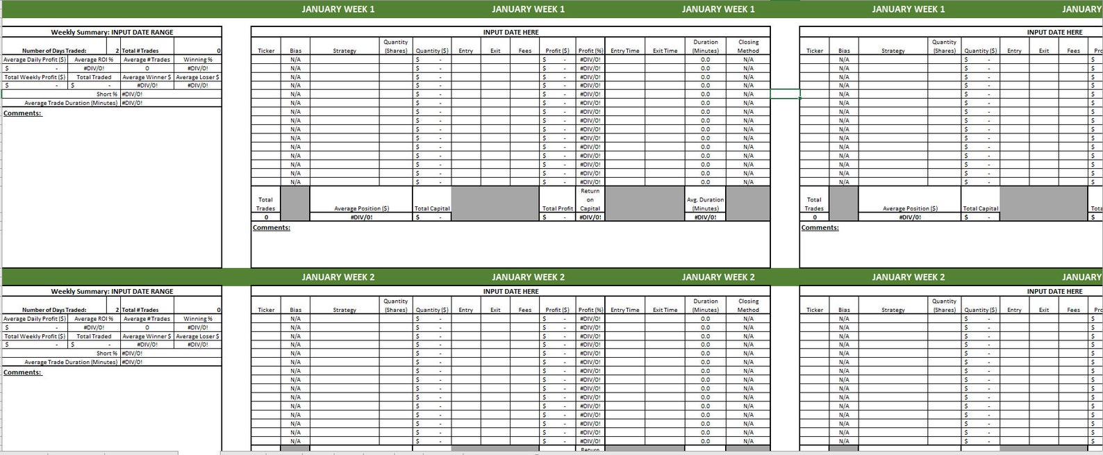 Stock or Crypto Day Trading Journal, Log, Tracker Excel Spreadsheet - Etsy