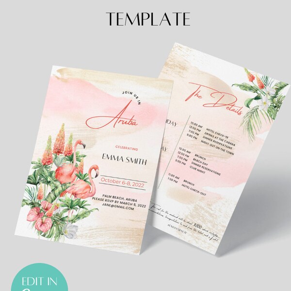 Aruba Itinerary Template - Etsy