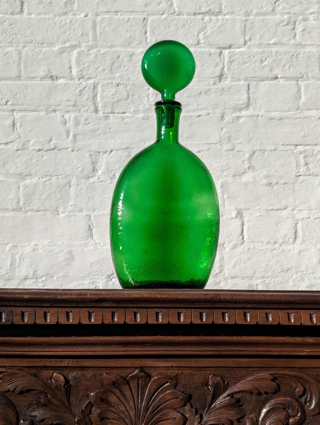 Large Stunning Emerald Green Empoli Bottle - Etsy