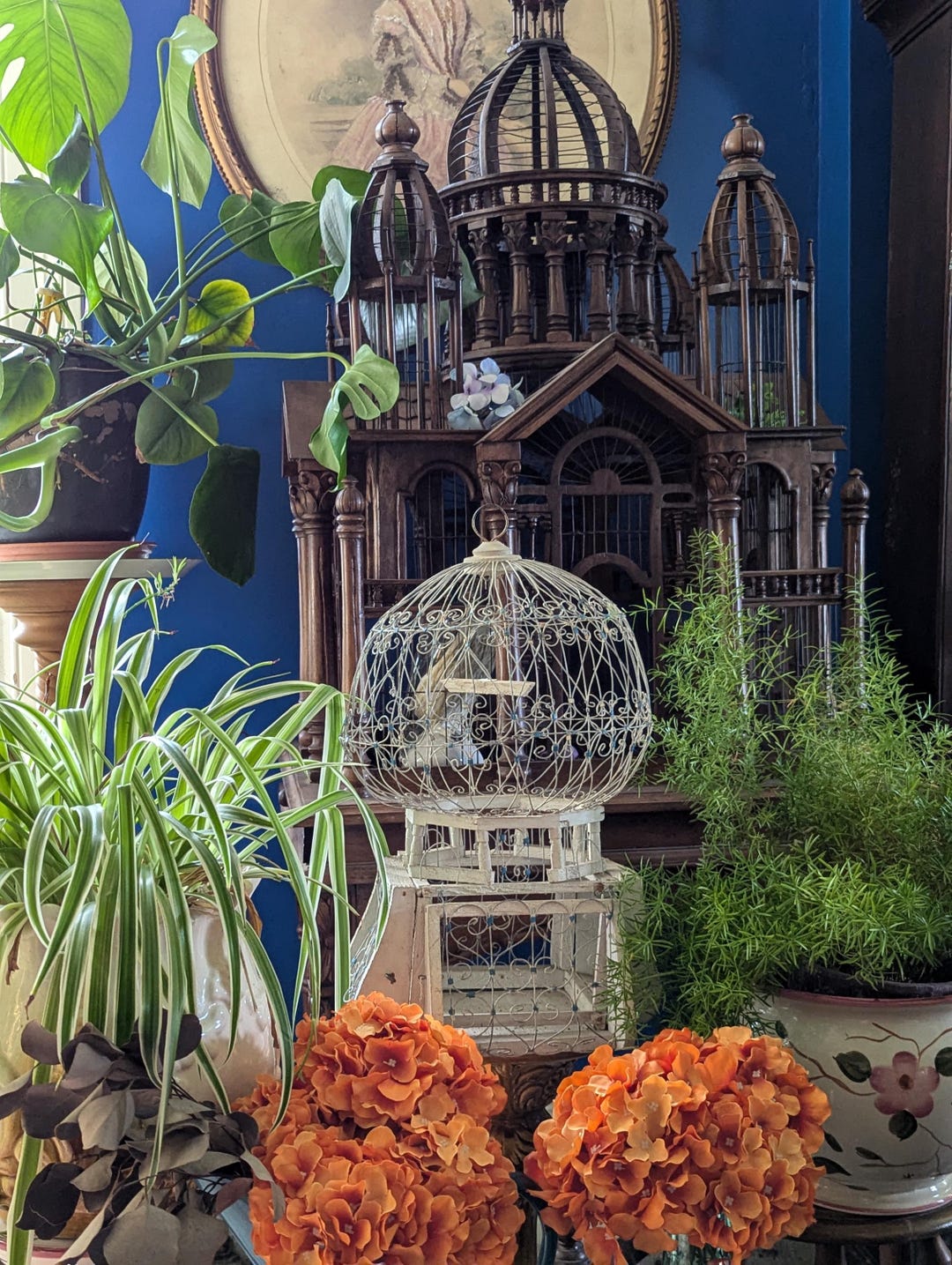 Antique Moroccan Bird Cage With French White and Blue Colouring - Etsy