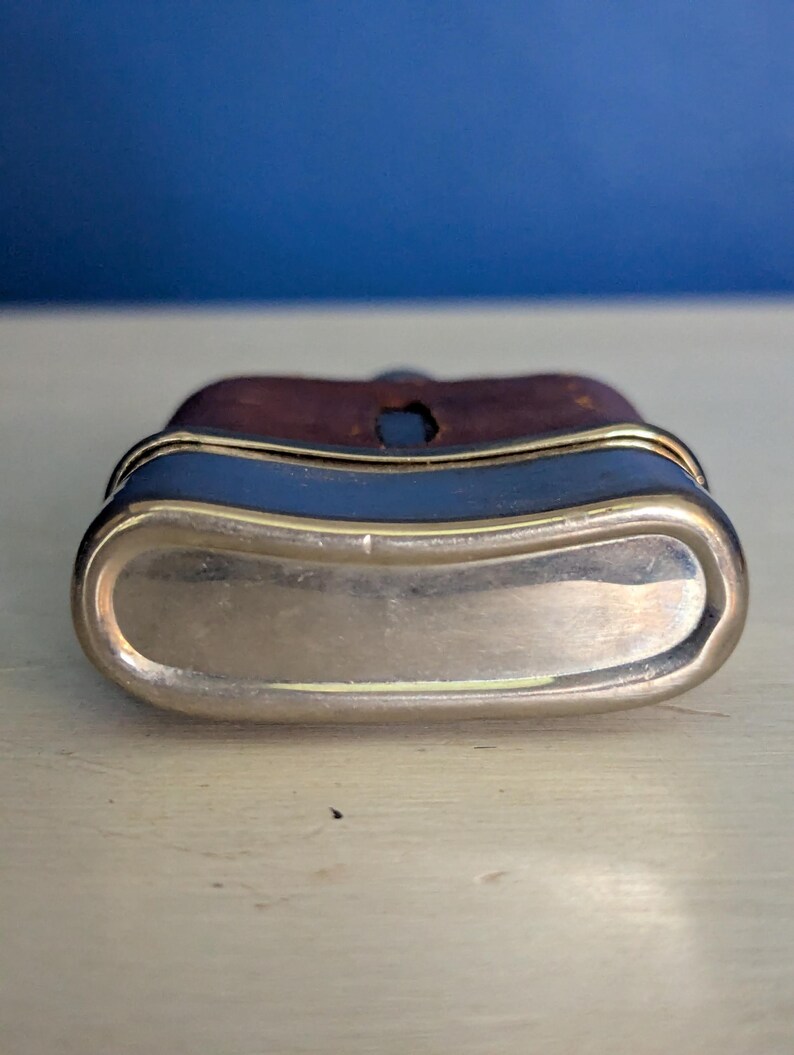 Vintage Leather-cased Hip Flask With Glass Viewing Window | Silver-tone ...