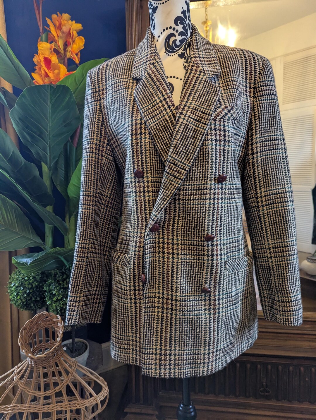Vintage St Michael Tweed Blazer – Prince of Wales Check, UK 10-12 - Etsy