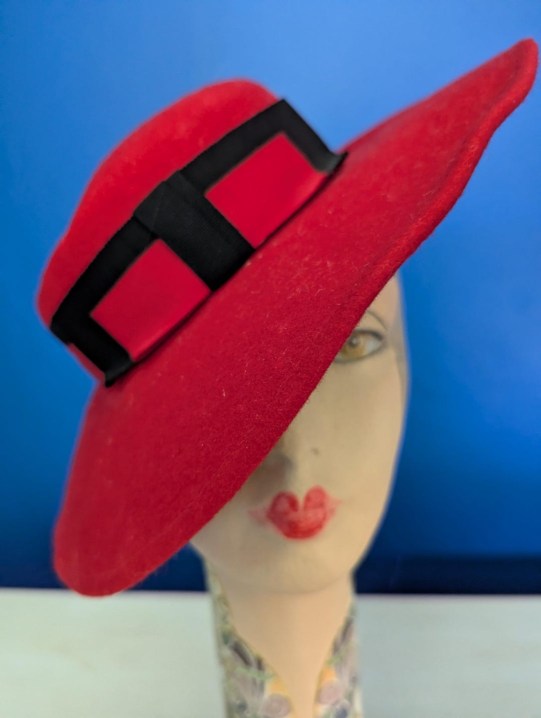 1970s Vintage Red Wool Wide-brim Hat – Made in England - Etsy