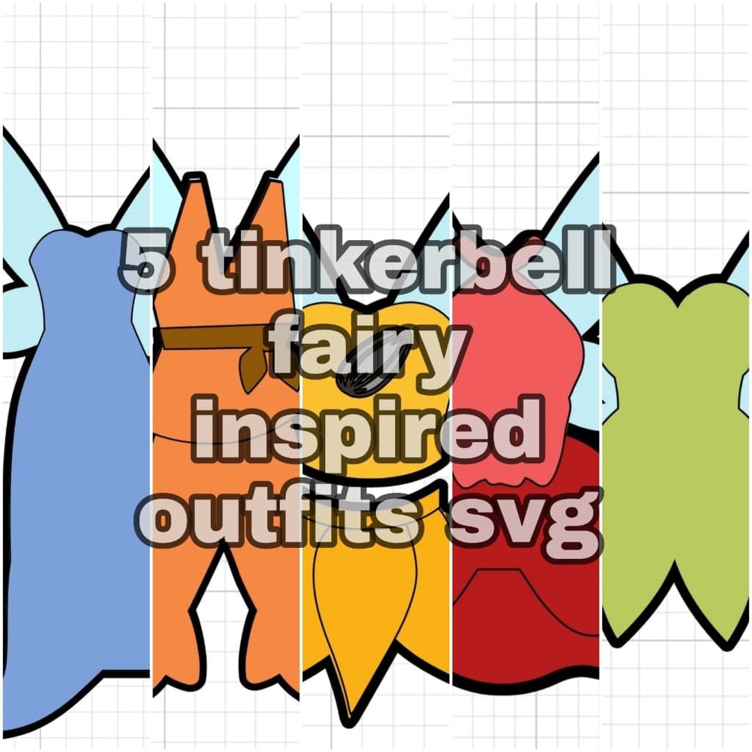 Five Tinkerbell Fairy Dress Svg - Etsy