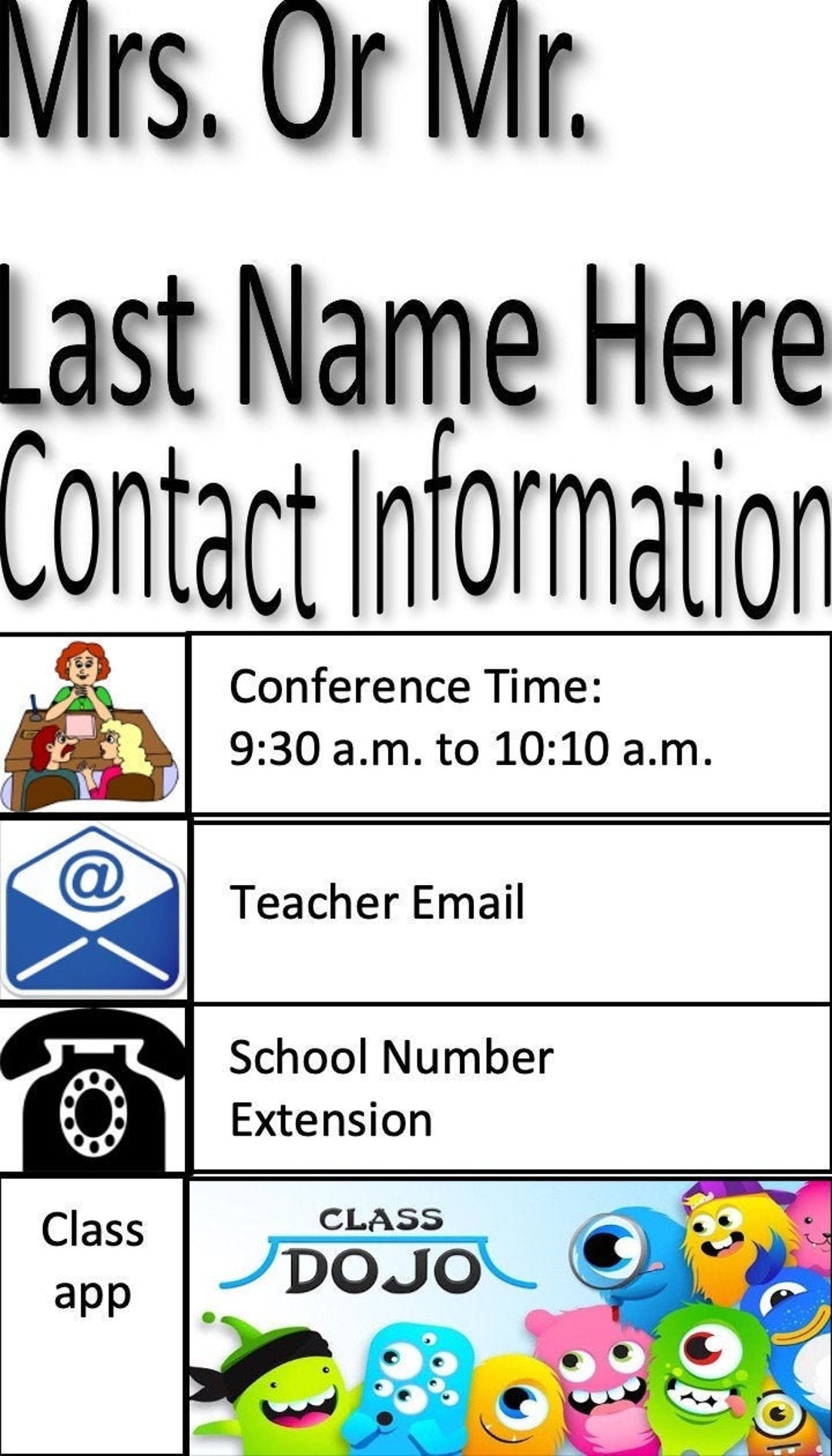 Teacher Business Cards ~editable~ - Etsy