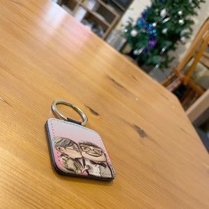 Carl and Ellie up House Movie Romantic Couple Synthetic Leather Key ...