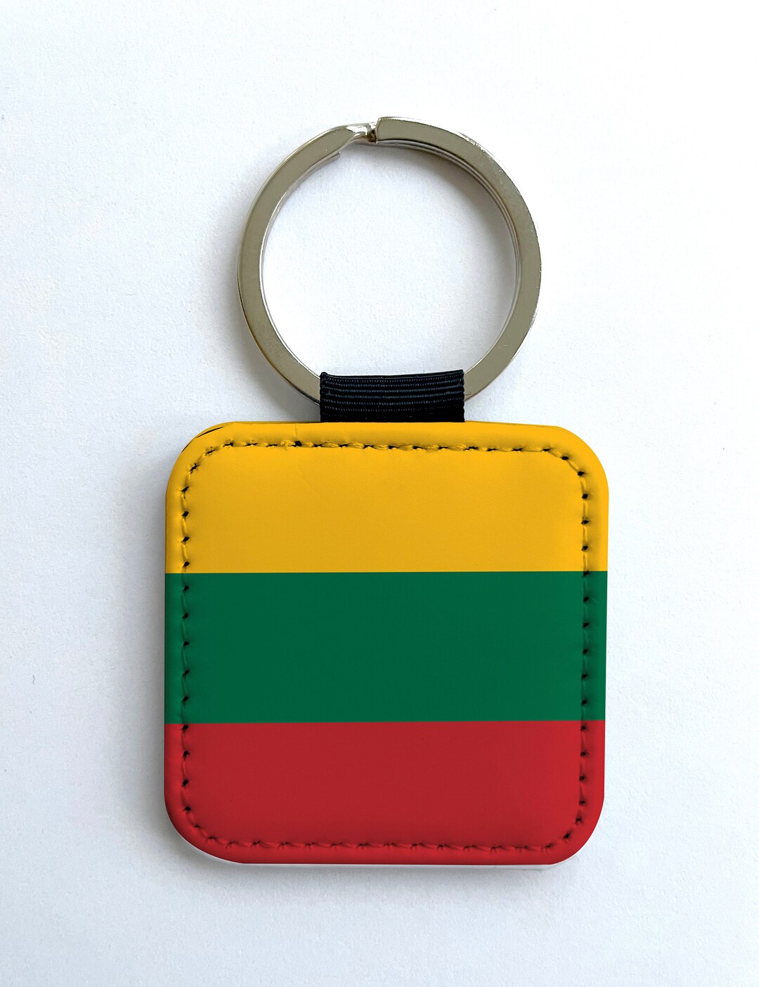 National Flag of Lithuania Symbol Synthetic Leather Key Ring Tag Decor ...