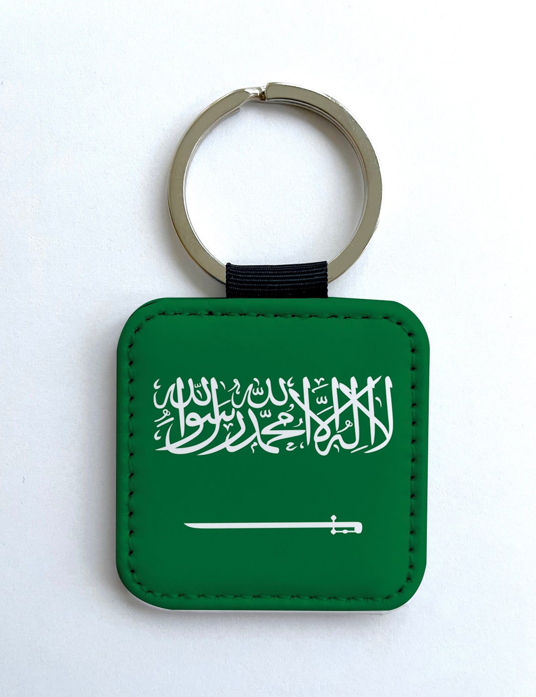 National Flag of Saudi Arabia Symbol Synthetic Leather Key Ring Tag ...