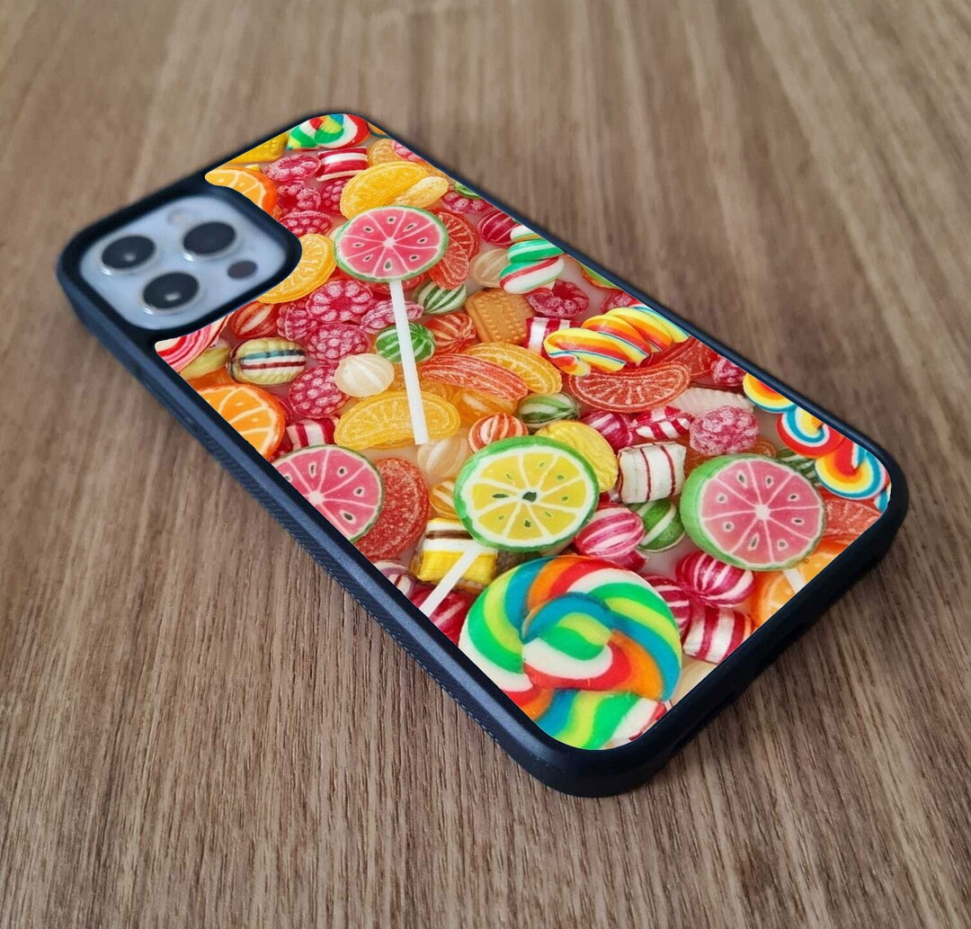Pop Art Multi Coloured Candy Sweets Stylish Snapback Rubber Phone Cover ...