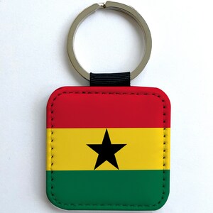 Flag of Ghana Accra West Africa National Symbol Synthetic Leather Key ...