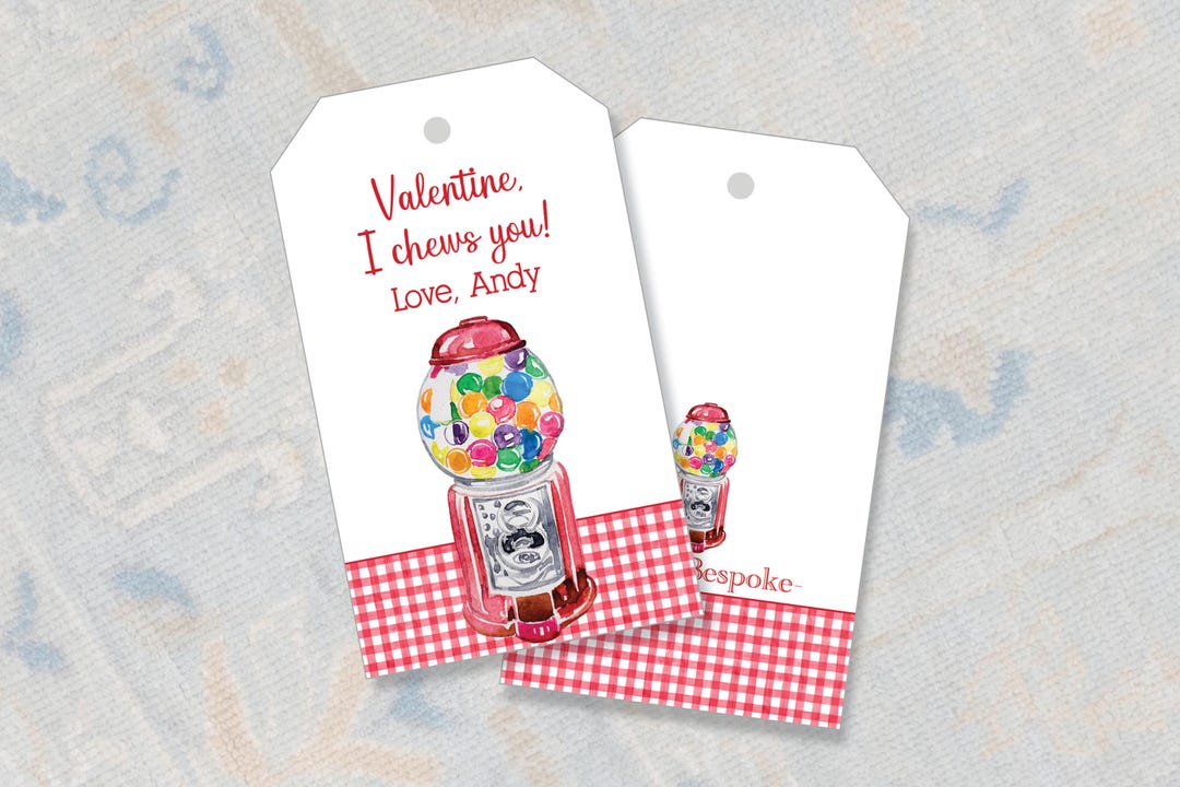 I Chews You Valentine Tags / Printable Bubble Gum Valentine / Digital ...