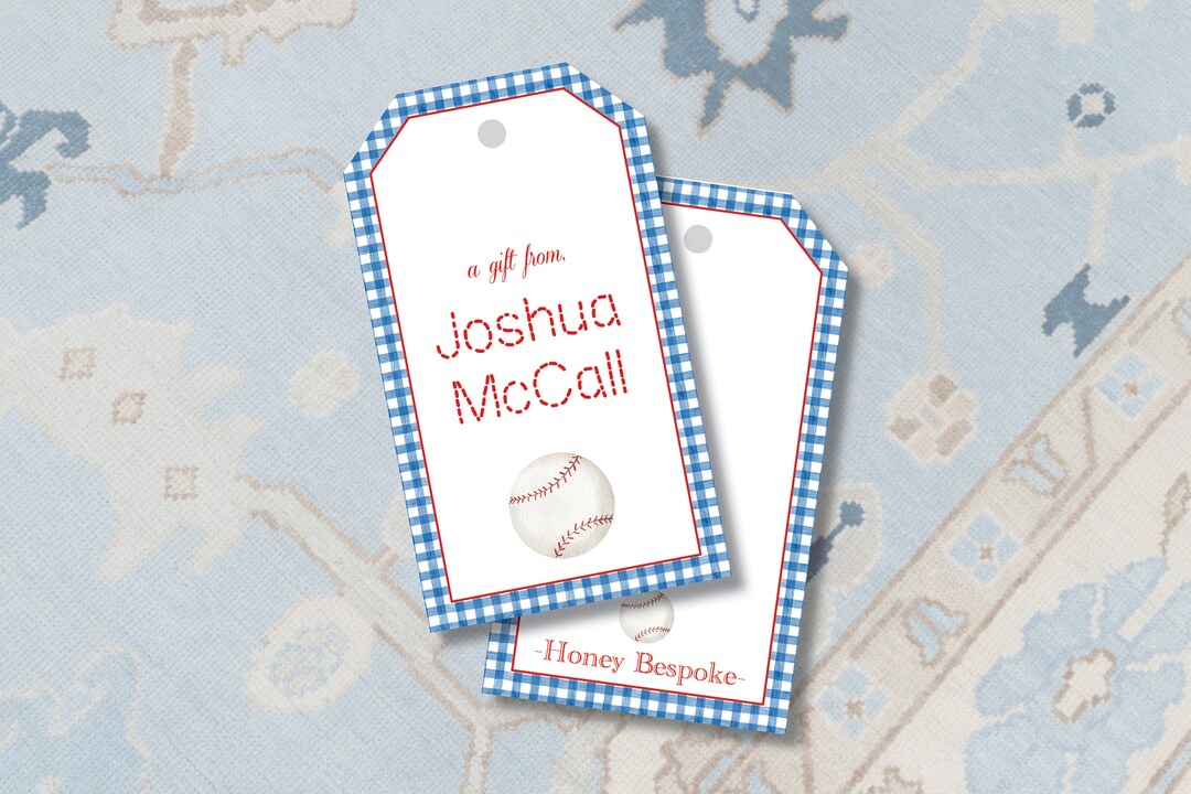 Watercolor Baseball Gift Tags / Printable Baseball Gift Tags / Blue ...