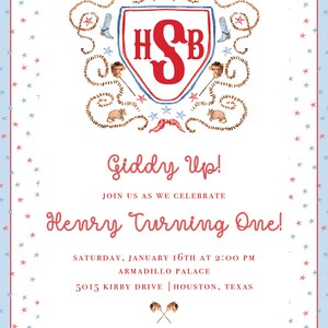 Giddy up Birthday Invitation Watercolor / Cowboy Party Invitation ...