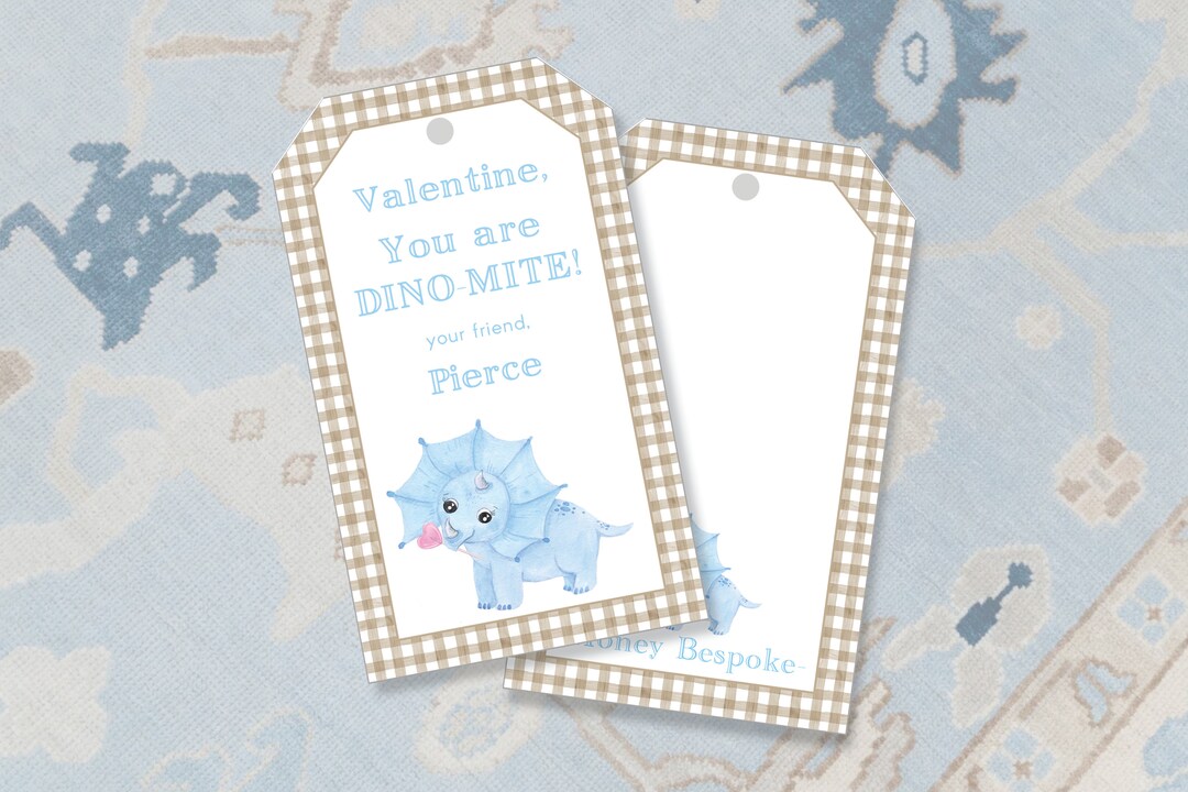Dinosaur Valentines Gift Tag / Dinomite Valentines Class Tags/ Preppy ...