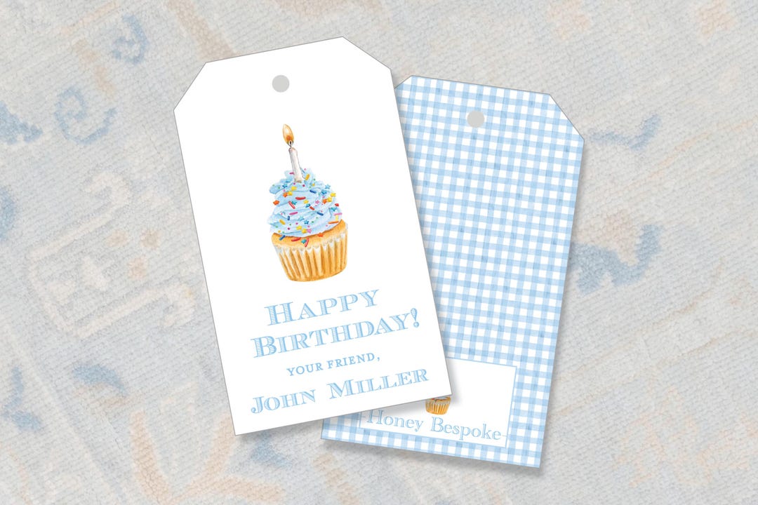 Watercolor Cupcake Gift Tags | Birthday Enclosure Cards - Etsy