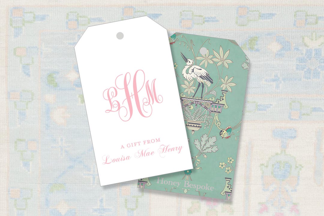 Chinoiserie Monogram Gift Tags / Grandmillennial Gift Tags / Elegant ...