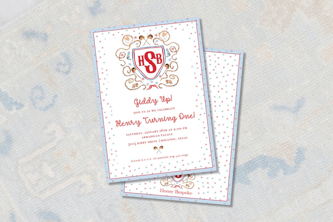 Giddy up Birthday Invitation Watercolor / Cowboy Party Invitation ...