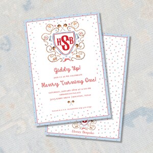 Giddy up Birthday Invitation Watercolor / Cowboy Party Invitation ...
