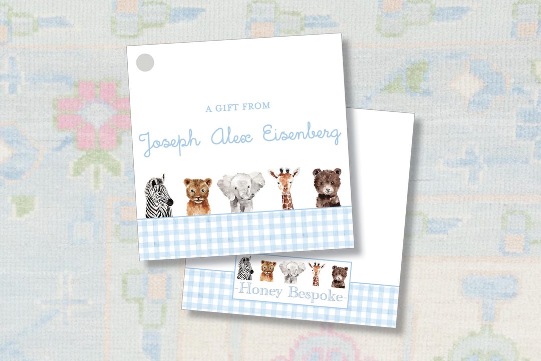 Watercolor Safari Animal Gift Tags / Woodland Animals Baby Shower Favor ...