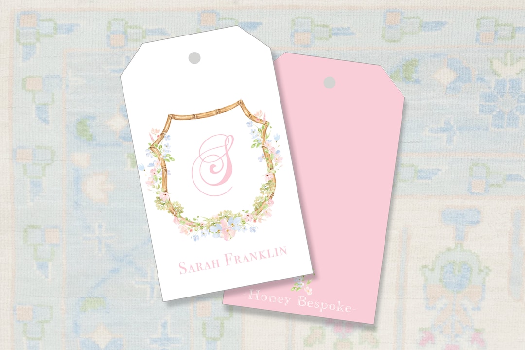 Watercolor Crest Gift Tag / Personalized Elegant Gift Tag / Printable ...