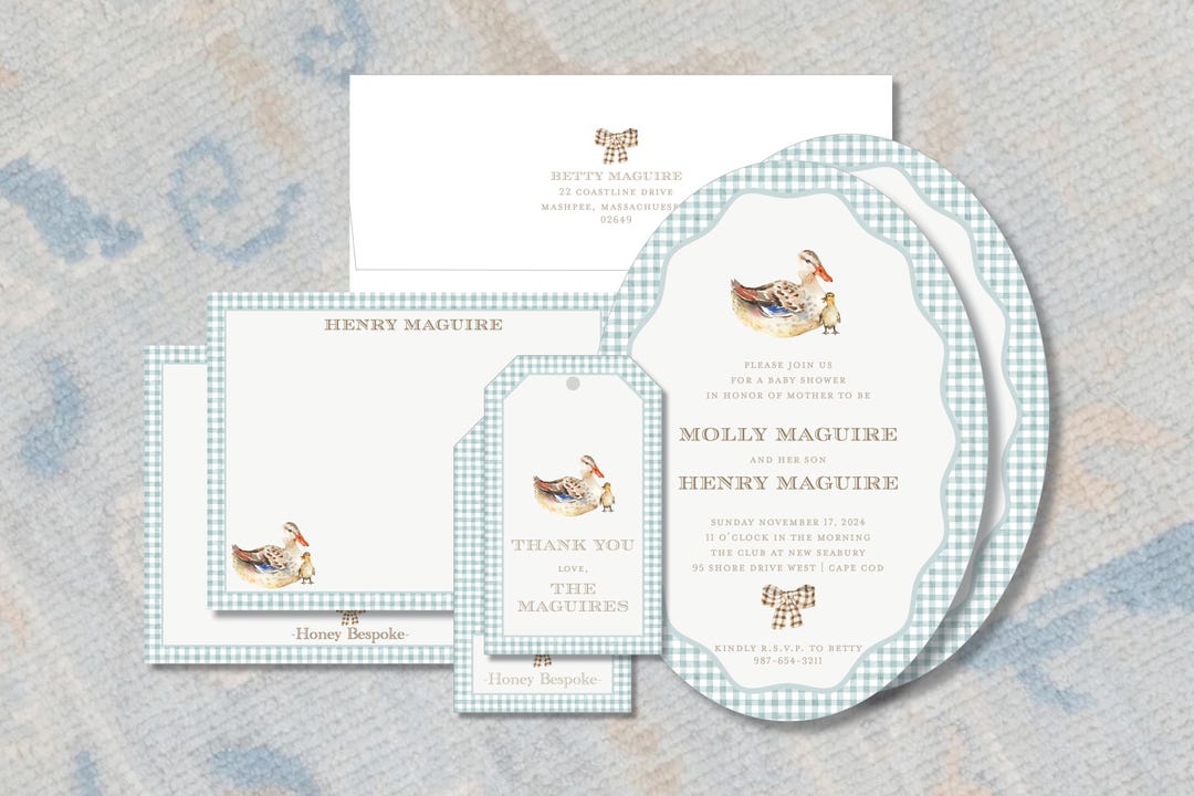 Duckling Baby Shower Theme Invitation / Preppy Duck Printable Shower ...