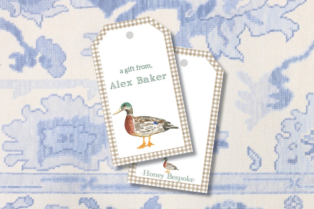 Watercolor Duck Gift Tag / Duck Enclosure Card / Calling Cards for Boys ...