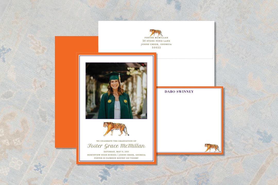 Clemson South Carolina School Graduation Announcement / Clemson South ...