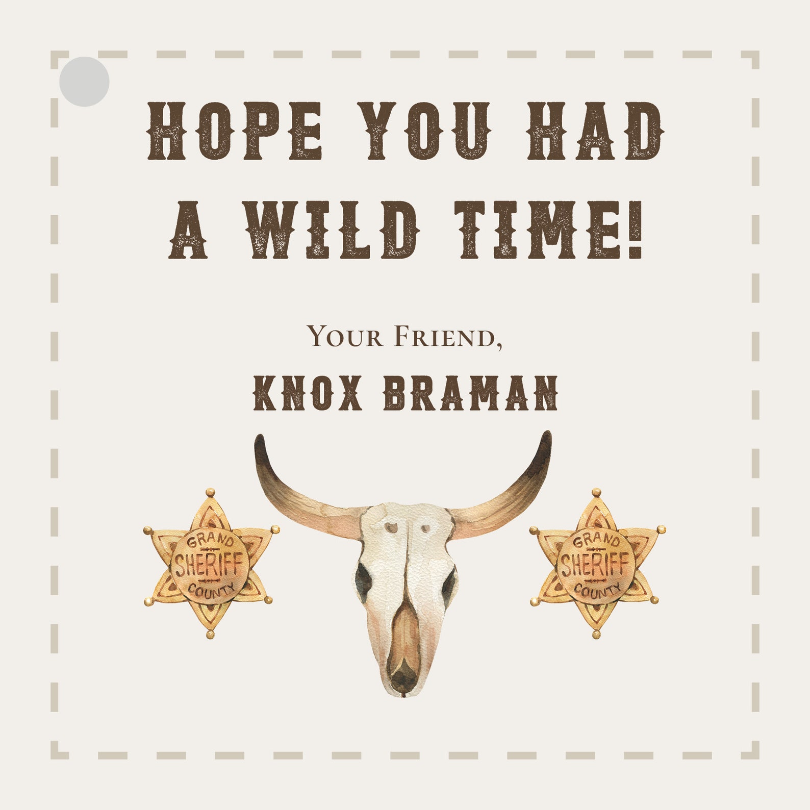 Wild One Birthday Gift Tag / Wild West Theme Enclosure Card/ Cowboy ...