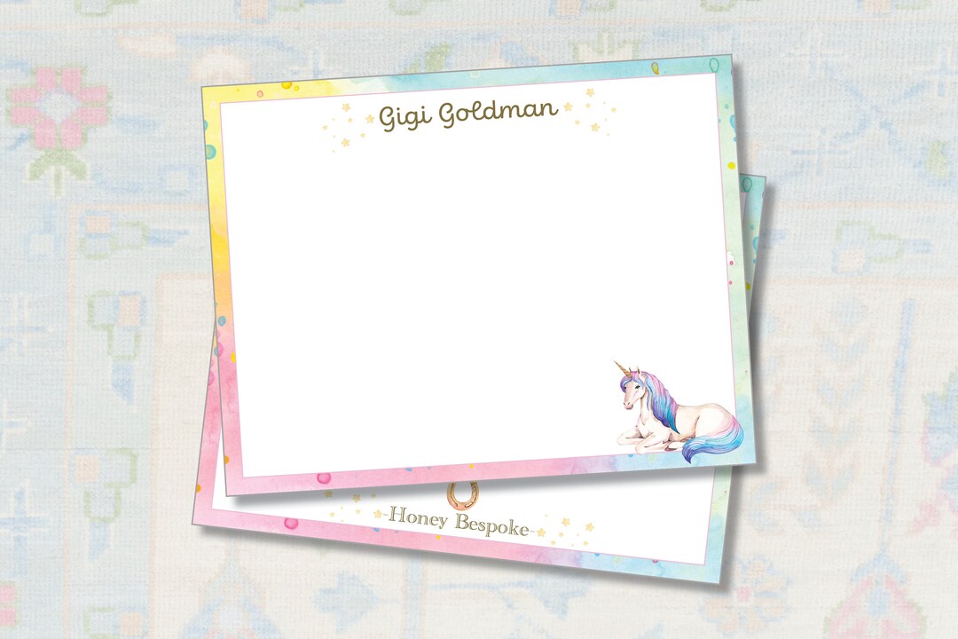 Unicorn Theme Stationery / Personalized Unicorn Stationery / Unicorn ...