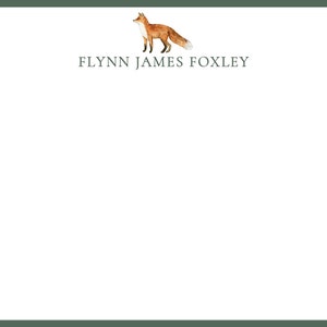 Personalized Watercolor Fox Stationery / Preppy Fox Themed Stationery ...