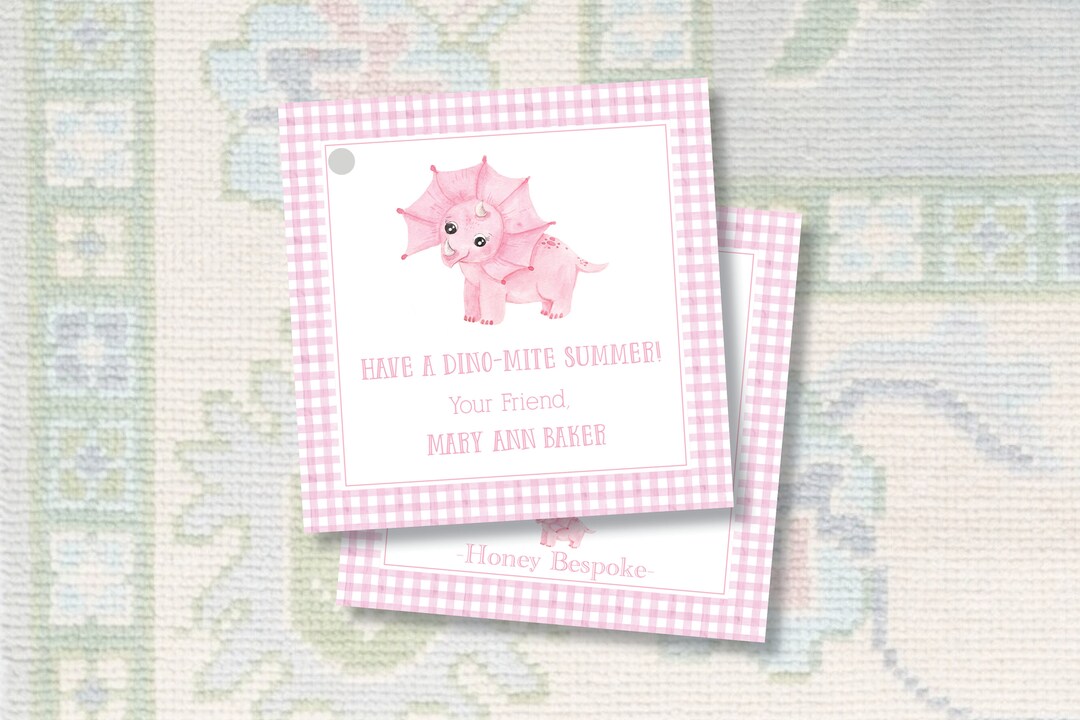 Watercolor End of Year Gift Tag / Dinosaur Gift Tag / End of the Year ...