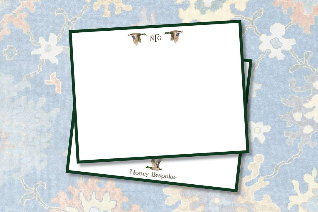 Watercolor Personalized Duck Monogram Stationery / Preppy Duck Themed ...