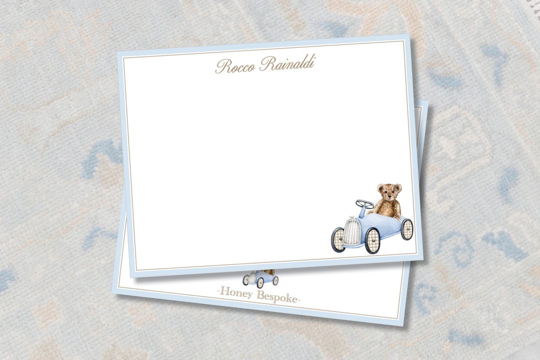 Preppy Note From the Nursery Teddy Bear Stationery / Teddy Bear Themed ...