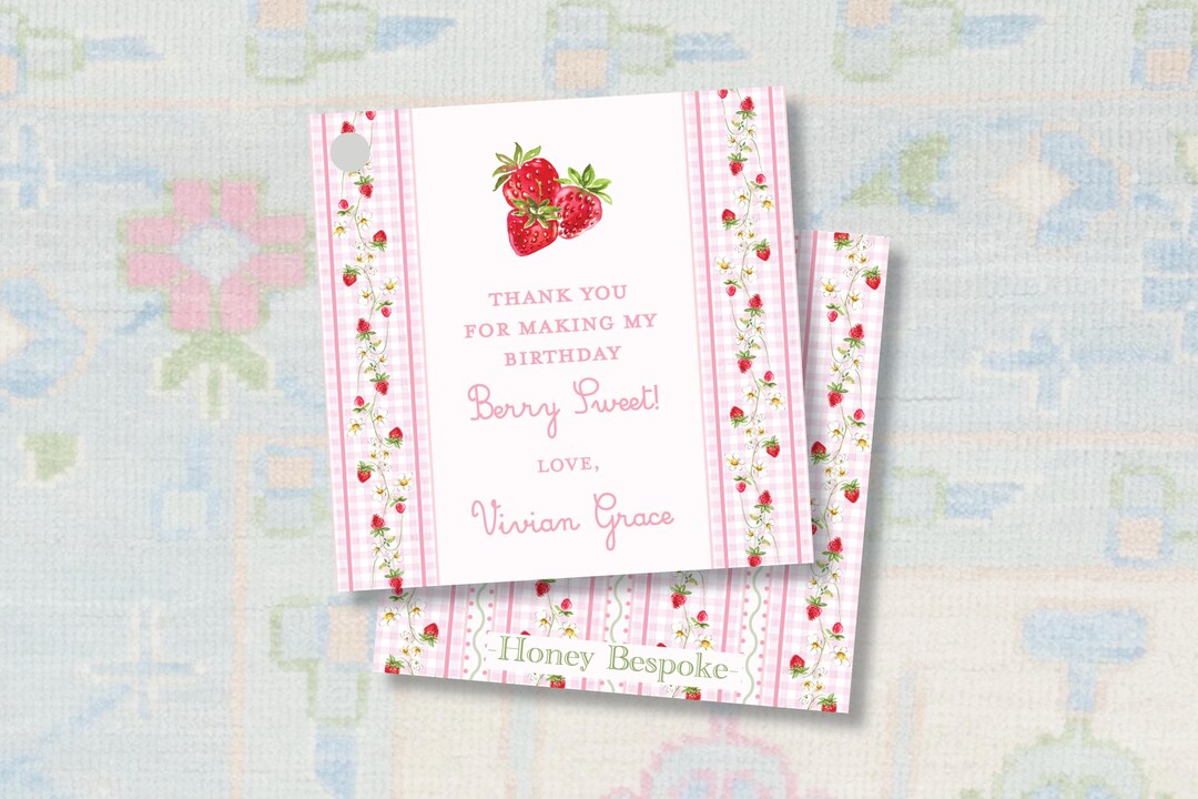 Berry First Birthday Gift Tags / Printable Strawberry First Birthday ...