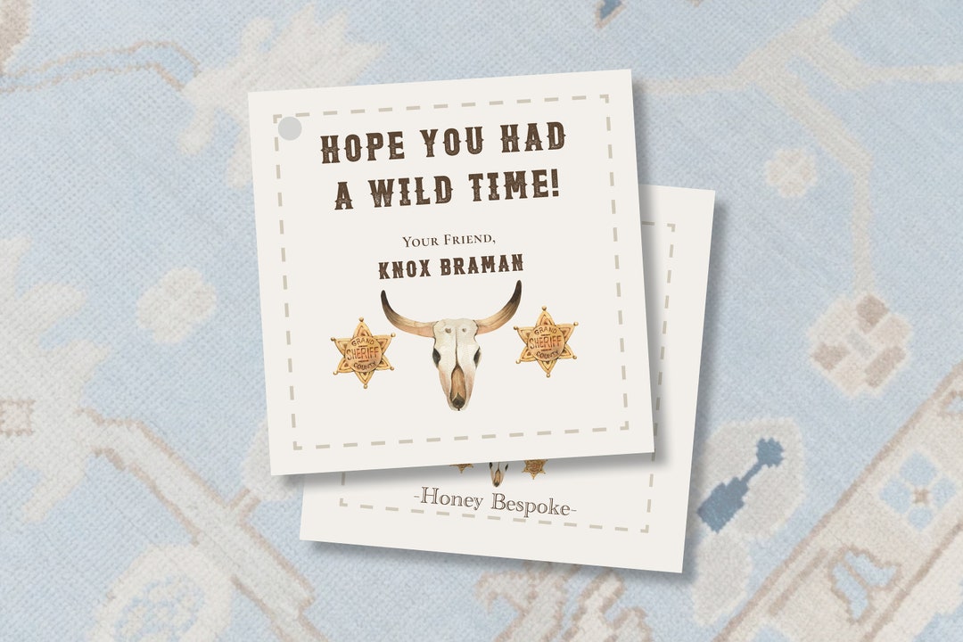 Wild One Birthday Gift Tag / Wild West Theme Enclosure Card/ Cowboy ...