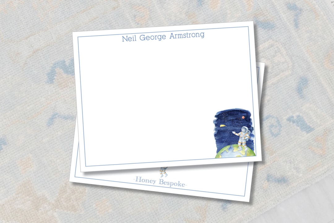 Personalized Astronaut Stationery / Space Themed Note Cards for Kids ...