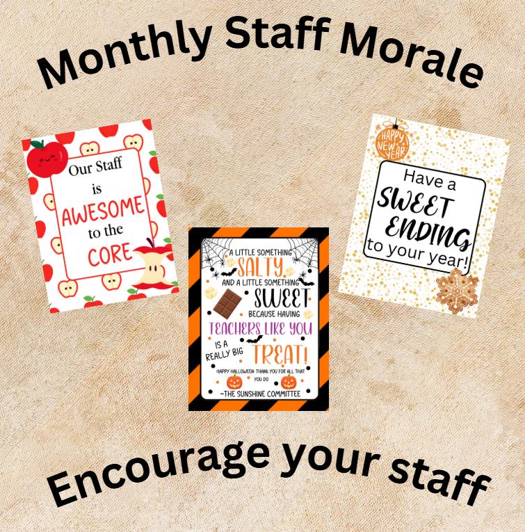 Monthly Staff Morale Posters | Teacher & School Staff Appreciation ...