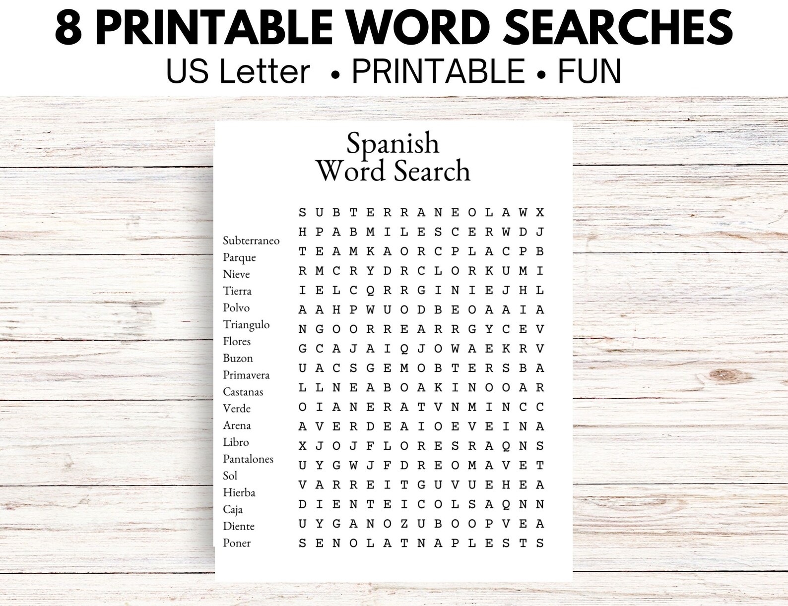 Wordsearch Printable Multi-languages Kids Adults Family Games Circle ...