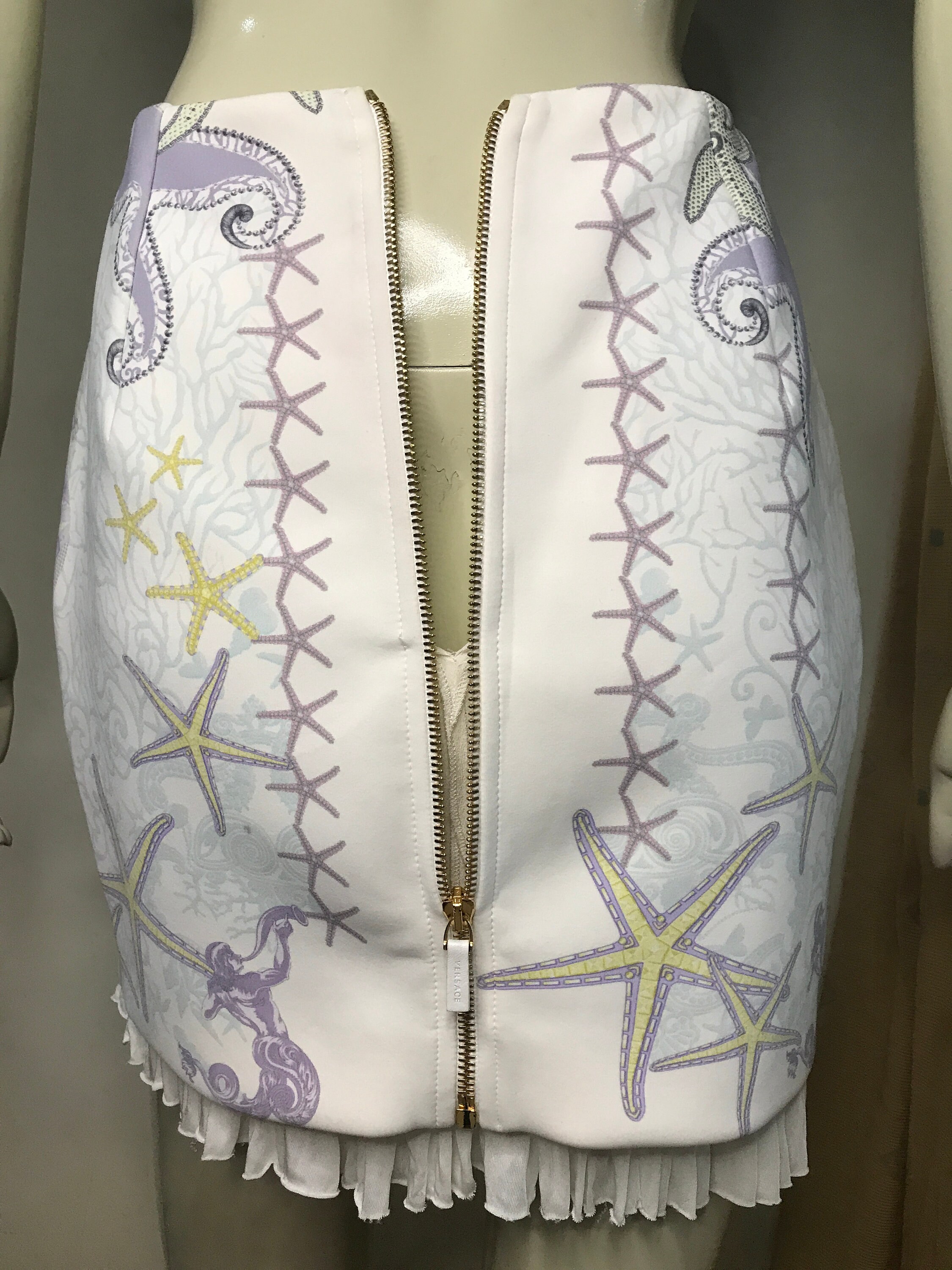 Runway Versace Mermaid and Starfish Print Mini Skirt - Etsy