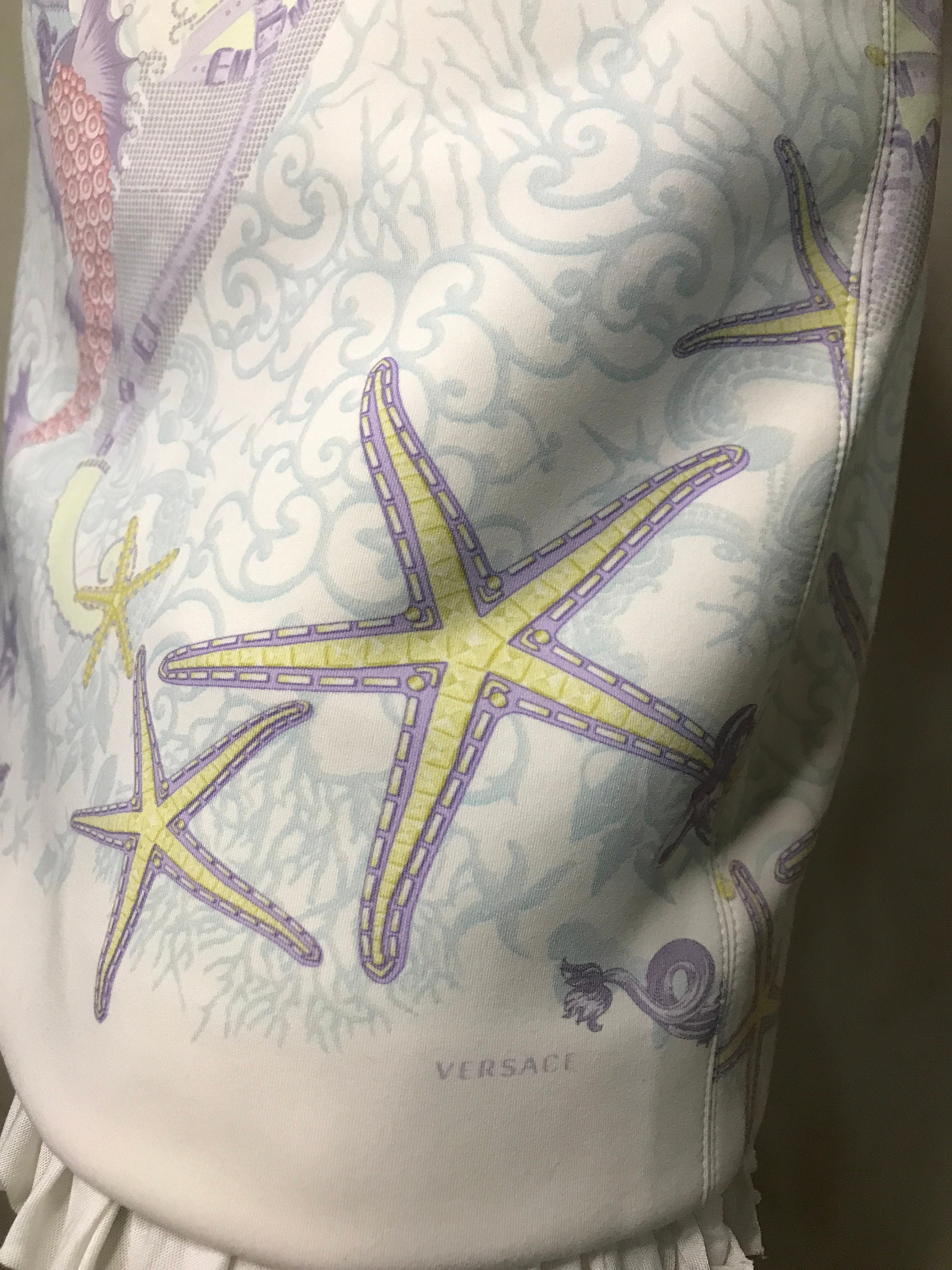 Runway Versace Mermaid and Starfish Print Mini Skirt - Etsy